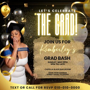 Class of 2024 Graduation Flyer, Canva Graduation Invite, DIY Grad ...