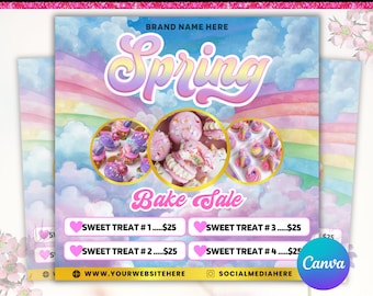 April Bake Sale Flyer, Bakery Flyer, Sweet Treats Flyer, April Dessert ...