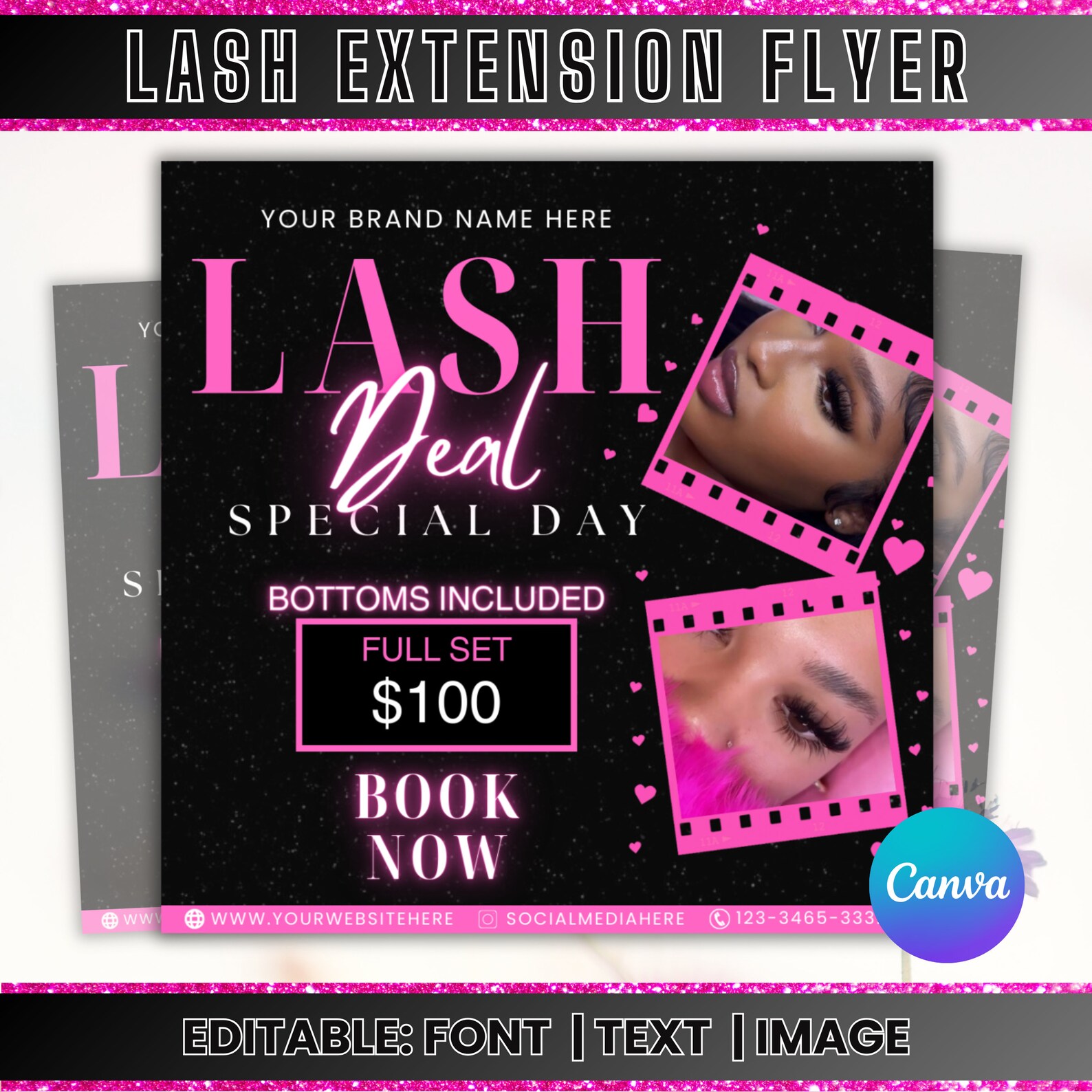 Lash Extension Flyer, Lash Flyer, Lash Service, Lash MUA Extensions ...