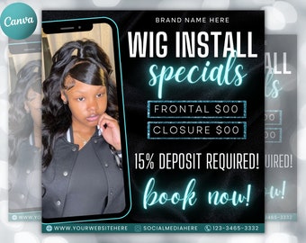 Editable Wig Deals Hair Business E-flyer | Wig Sale E-flyer, Instagram ...