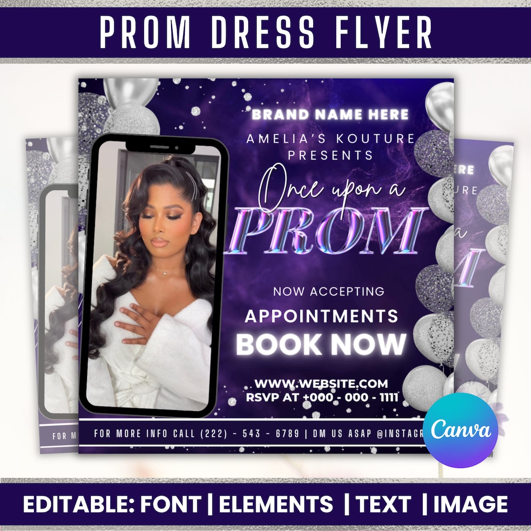 Prom Dress Flyer, Prom Send off Flyer, Prom Flyer, Prom Send off ...