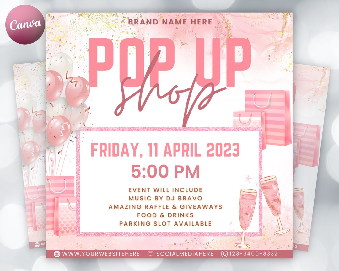 Pop up Shop Flyer, Pop up Shop Template, DIY Pop up Shop Flyer, E-flyer ...