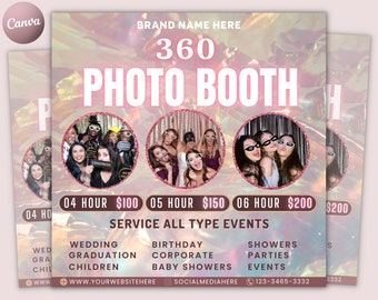 360 Photo Booth Flyer Event Photography Rental Party Animated 360 Photo ...