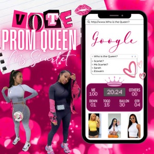 Vote for Prom Queen Flyer, Prom Send off Flyer, Prom Invitation Flyer ...