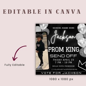 Vote Homecoming KING , Social Media Flyer, Class Campaign Flyer, Prom ...