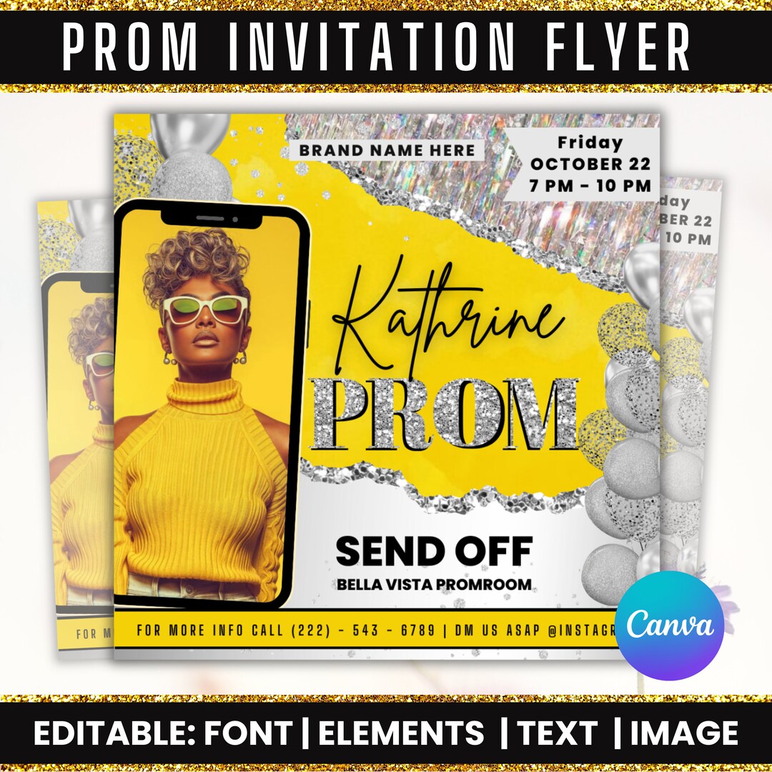 Prom Send off Invitation, Prom Flyer, Prom Invitation Flyer, Prom Flyer ...