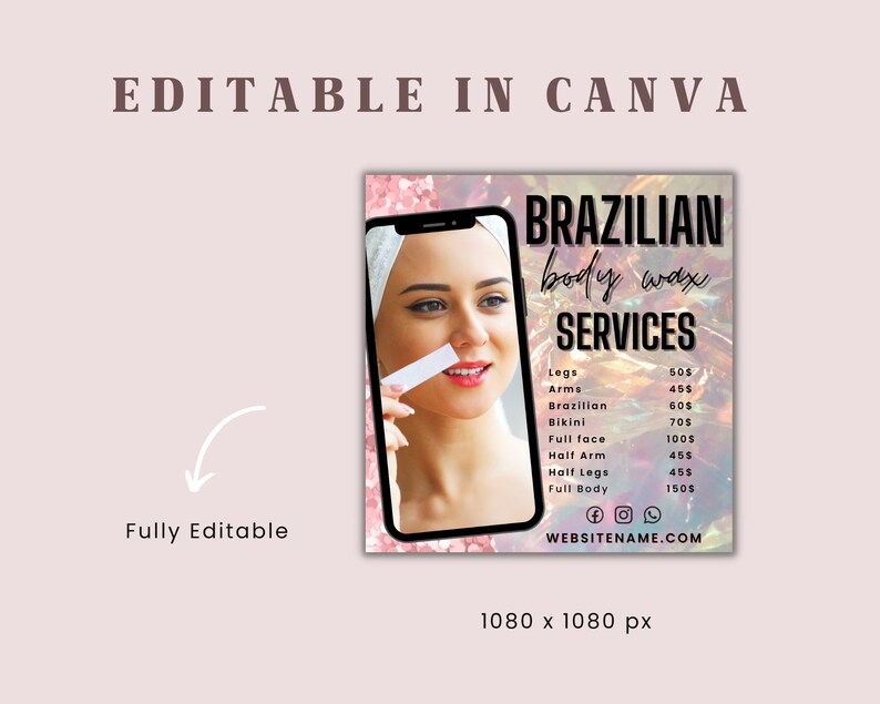 Body Waxing Flyer Template Waxing Flyer Template Waxing - Etsy