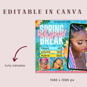 Spring Break Lash Special Flyer | DIY April Flash Sale Classic Volume ...