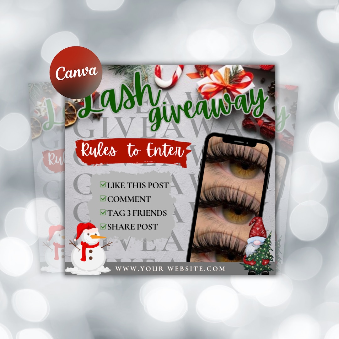 Christmas Flyer, Giveaway Flyer, Lash Social Media Flyer, Beauty Flyer ...