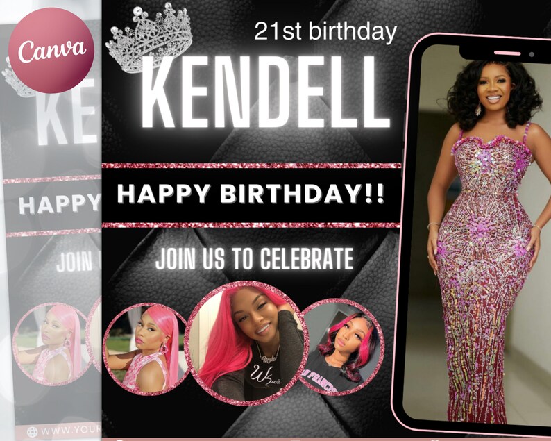 Birthday Flyer, Birthday Flyer Girl, Custom Editable Templates, Happy ...