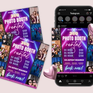 360 Photo Booth Rental Flyer | DIY Event Photography Rental Party ...