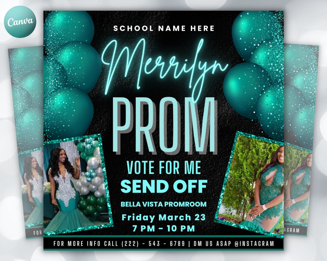 Prom Invitation, Prom Send off Flyer, Prom Invitation Flyer, Prom Flyer ...