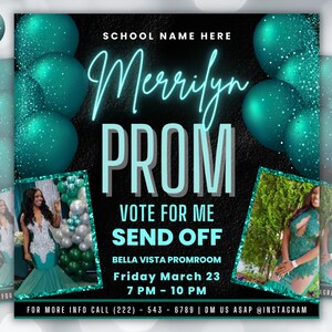 Prom Invitation, Prom Send off Flyer, Prom Invitation Flyer, Prom Flyer ...