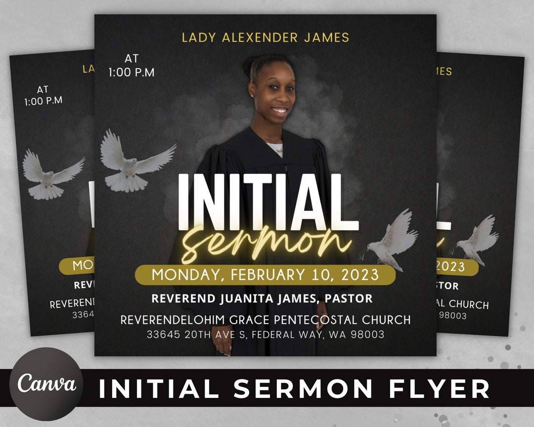 Initial Sermon Flyer, Social Media Flyer Template for Initial Sermon ...
