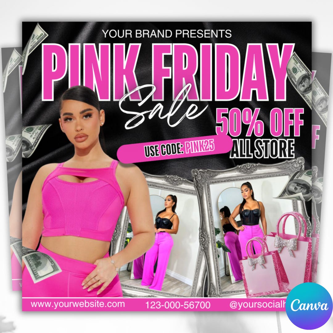 Pink Friday Flyer, Pink Friday Sale Flyer, Friday Bookings Hair ...