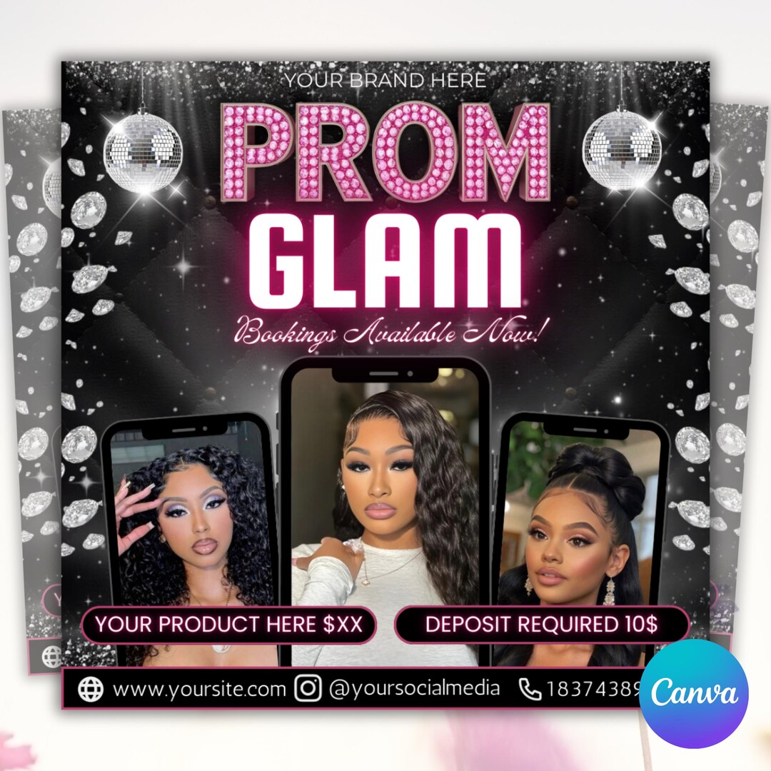 Prom Makeup Flyer, Prom Makeup, MUA Flyer, Makeup Flyer, Prom Flyer ...