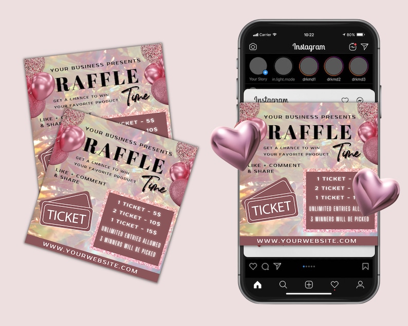 Raffle Ticket Template Flyer Template Logos and Branding - Etsy