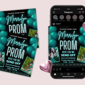 Editable Prom Invitation Flyer, Canva Template - Etsy