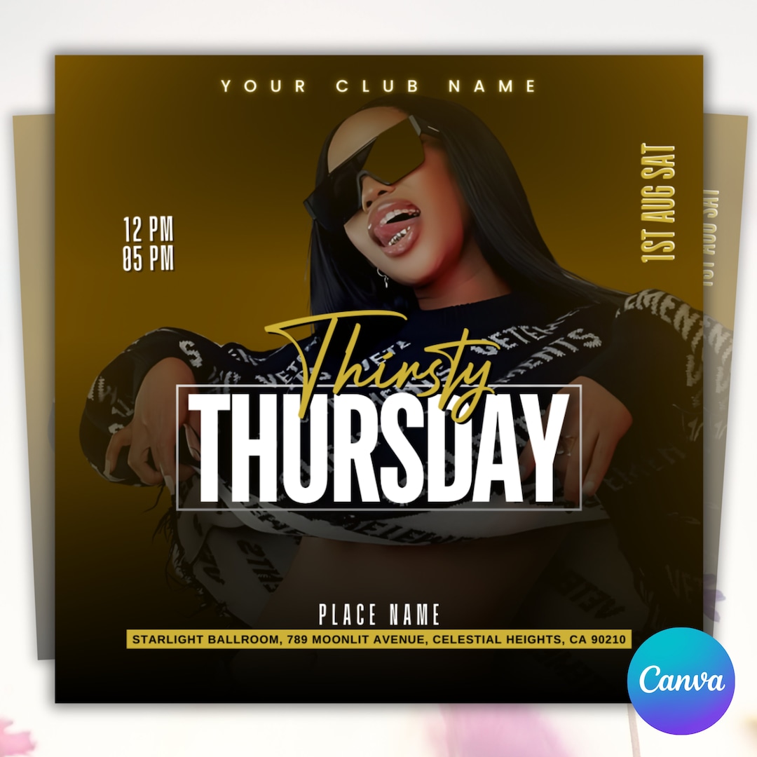 Thirsty Thursday Party Flyer, Editable Thursdays Party Flyer, Thursday ...