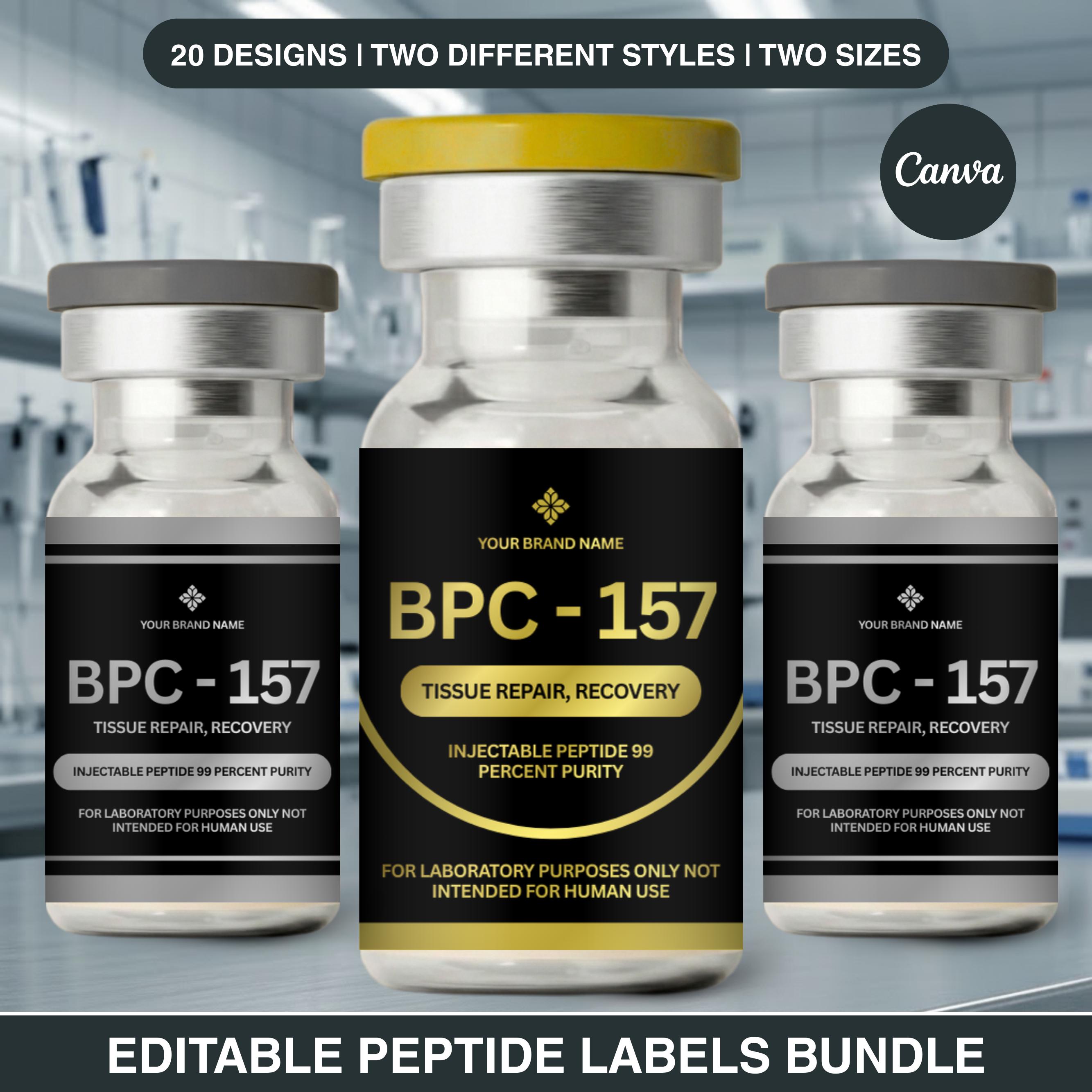 Peptide Label Templates Bundle, 20 Peptide Printable Labels, Peptide ...