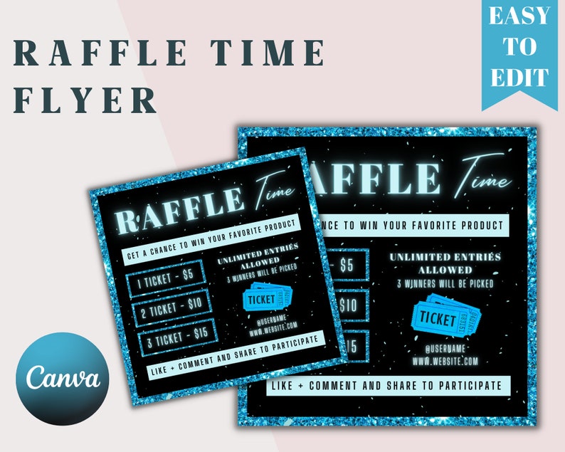 Raffle Flyer Template Raffle Ticket Flyer Lash Raffle Flyer - Etsy