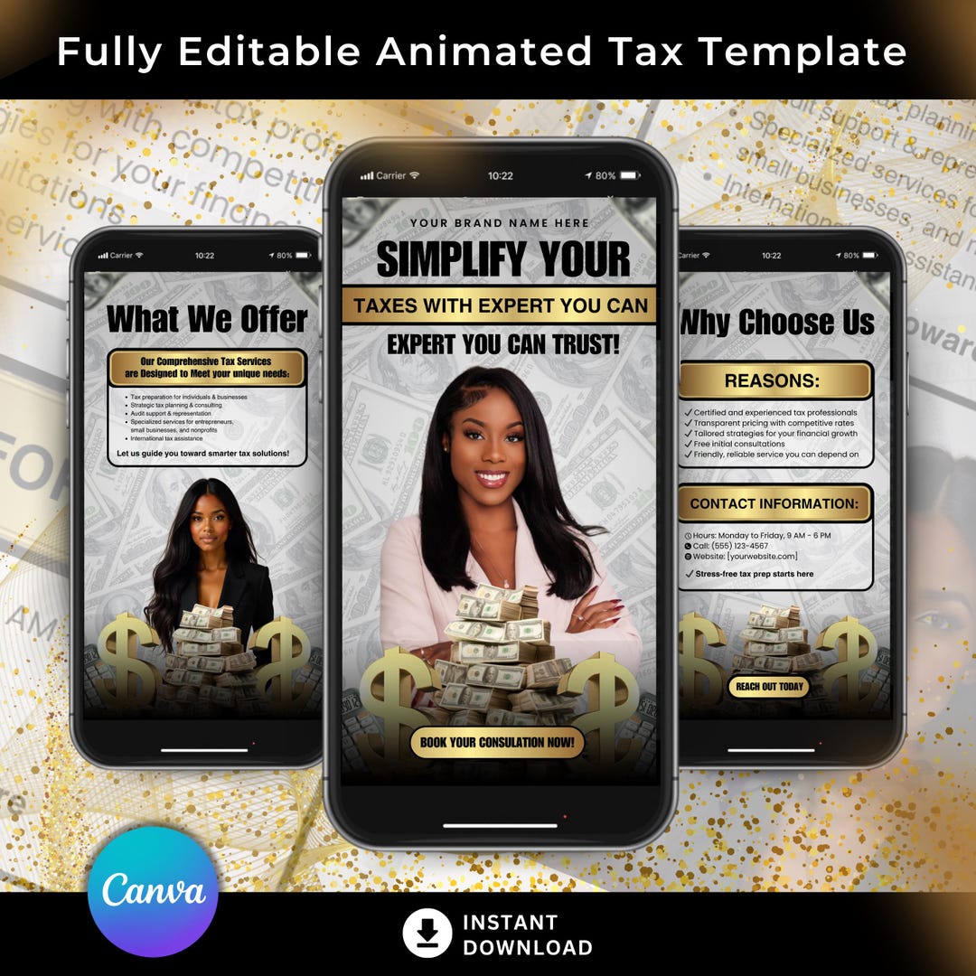 Animated Tax Preparation Flyer, Tax Flyer, Tax Season, Tax Prep Season ...