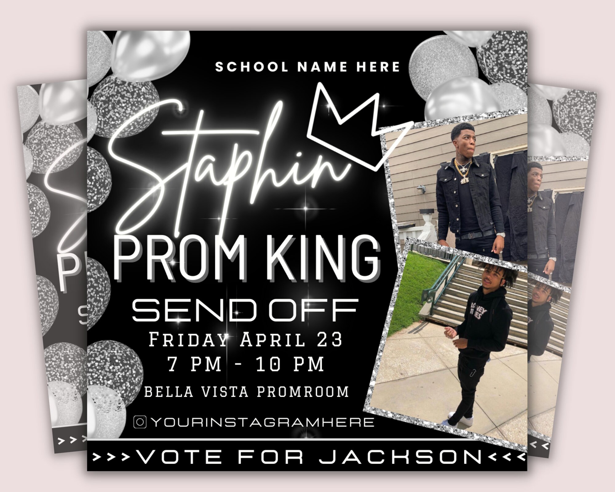 Vote Homecoming KING , Social Media Flyer, Class Campaign Flyer, High ...