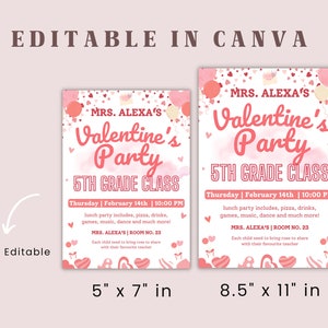 Editable Valentine's Day Class Party Invitation | Valentine's Day ...