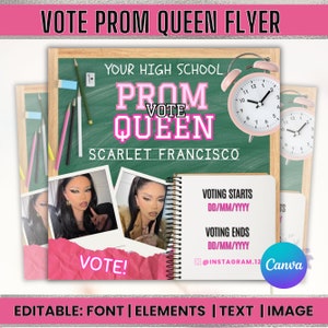Vote for Prom Queen Flyer, Prom Send off Flyer, Prom Invitation Flyer ...