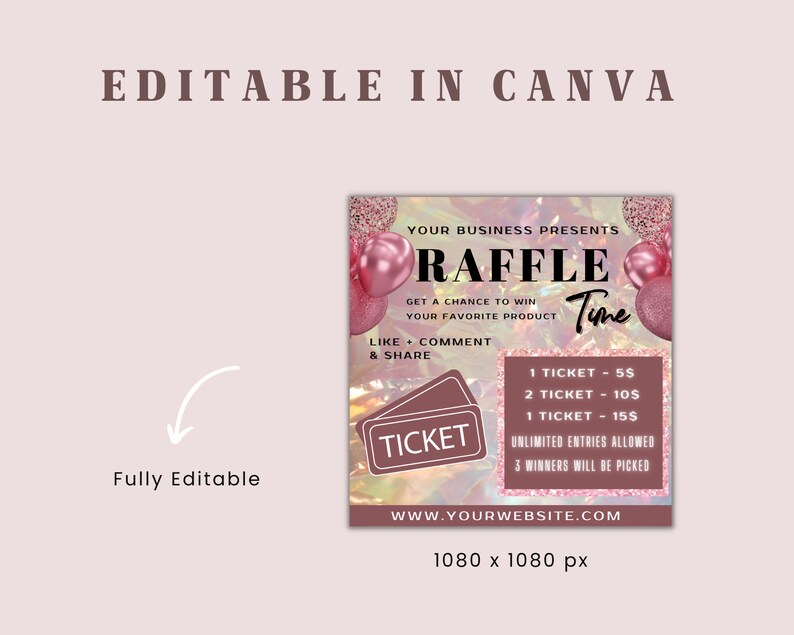 Raffle Ticket Template Flyer Template Logos and Branding - Etsy