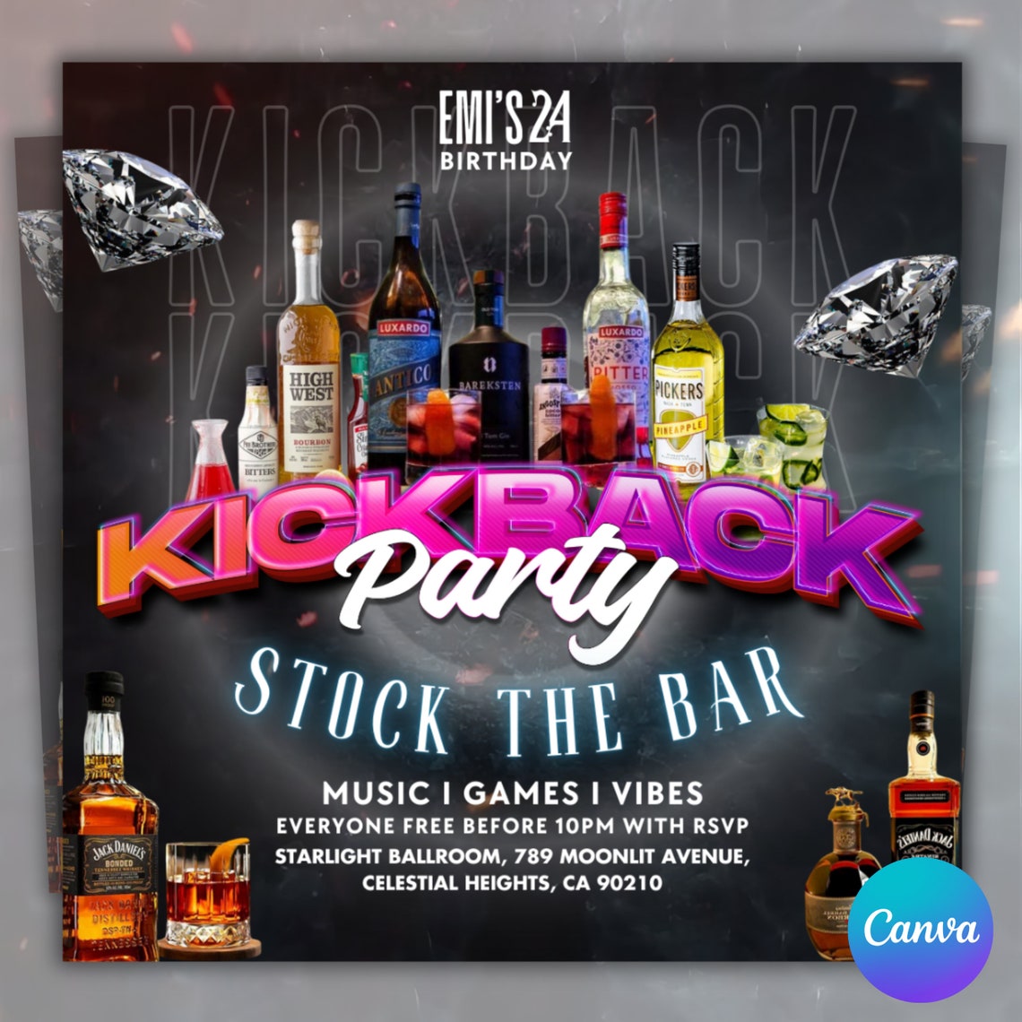 Kickback Party Flyer, Editable Kickback Club Flyer, Club DJ Party ...