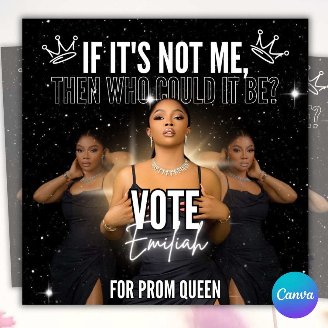 Vote Prom Queen Flyer, Prom Flyer, Vote Prom Campaign Flyer, Class ...