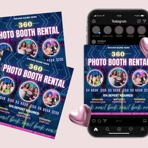 360 Photo Booth Rental Flyer | DIY Event Photography Rental Party ...