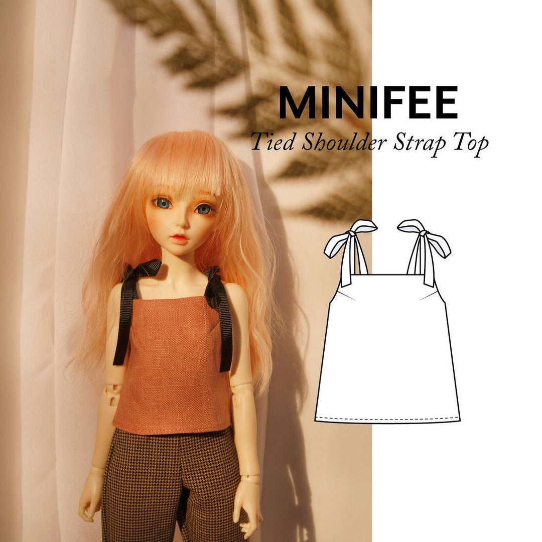 Minifee Doll Clothes Sewing Pattern, Tied Shoulder Top (PDF Pattern) - Etsy