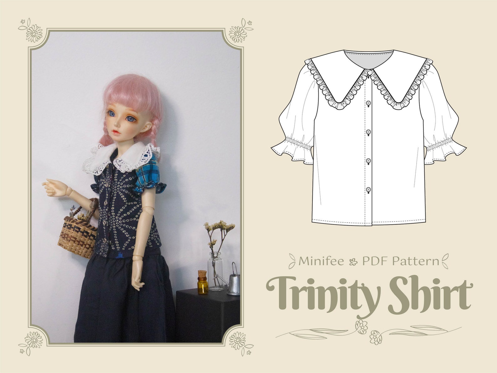 Minifee BJD Doll Clothes Sewing Pattern, Slim MSD Outfit (PDF Pattern ...