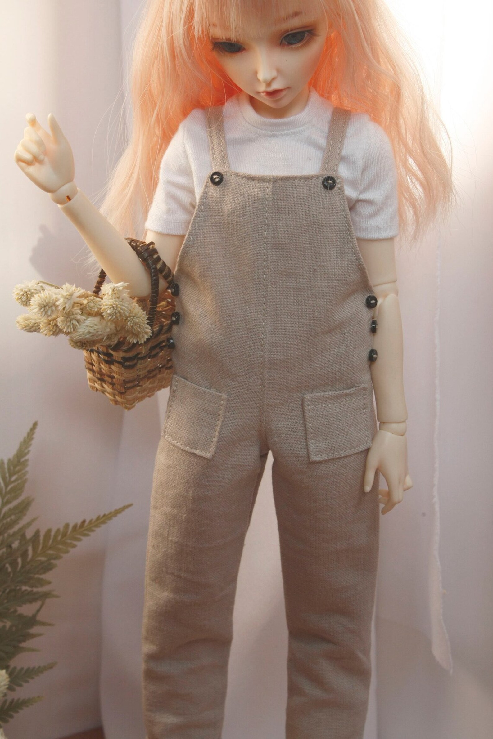 Minifee Doll Clothes Sewing Pattern, 1/4 MSD Ball Jointed Doll Overalls ...