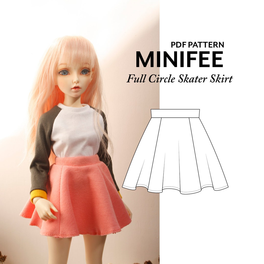 Minifee BJD Skirt Pattern: PDF Sewing Guide for Slim MSD & Unoa Ball ...