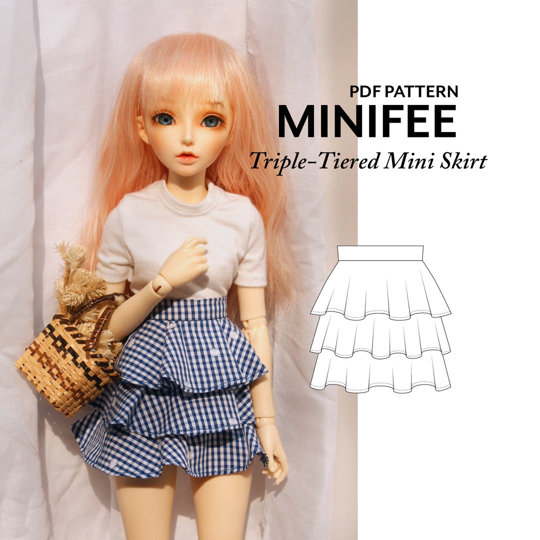 Minifee 1/4 BJD Skirt Sewing Pattern, Cloth Doll Slim Msd Clothing Pdf ...