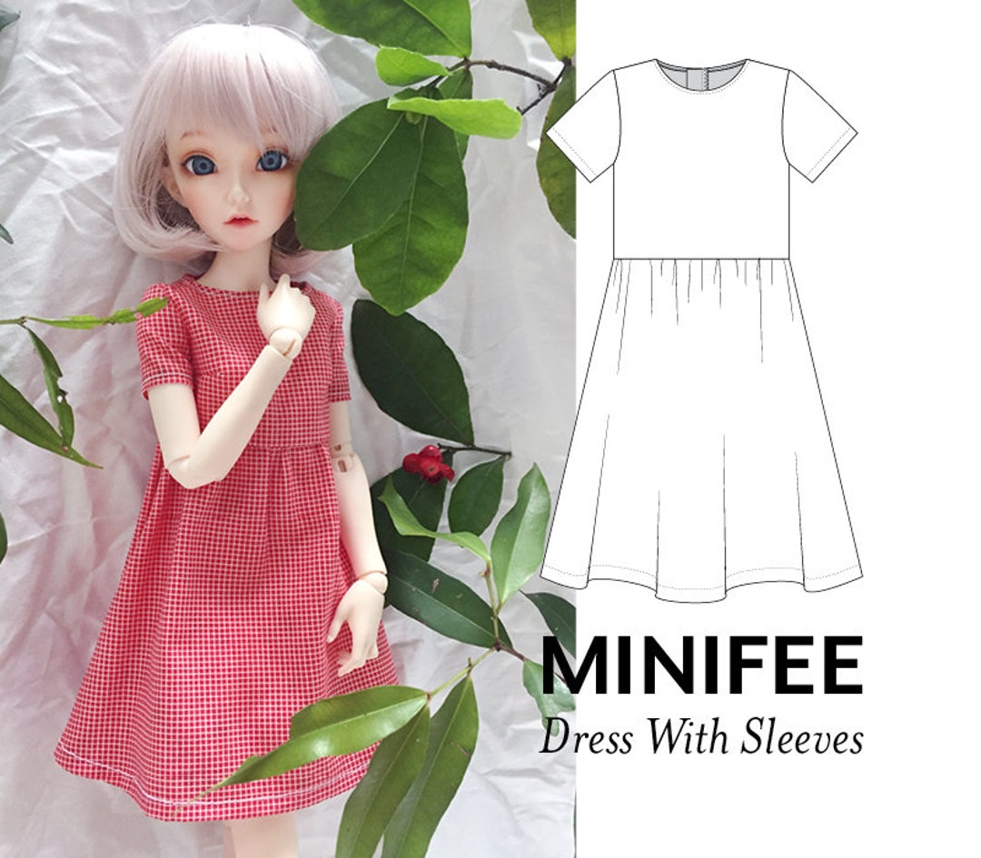 Minifee Dress Pdf Sewing Pattern, Minifee Clothes BJD Pattern, Unoa ...