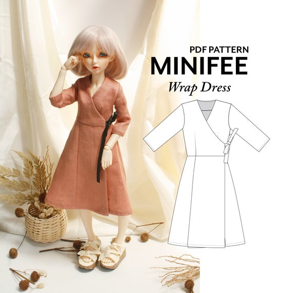 Minifee Wrap Dress Sewing Pattern BJD Slim MSD Unoa Clothes - Etsy