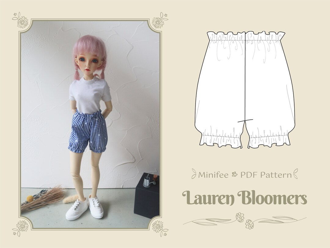 Lauren Bloomers Shorts BJD Sewing Patterns for Minifee - Etsy