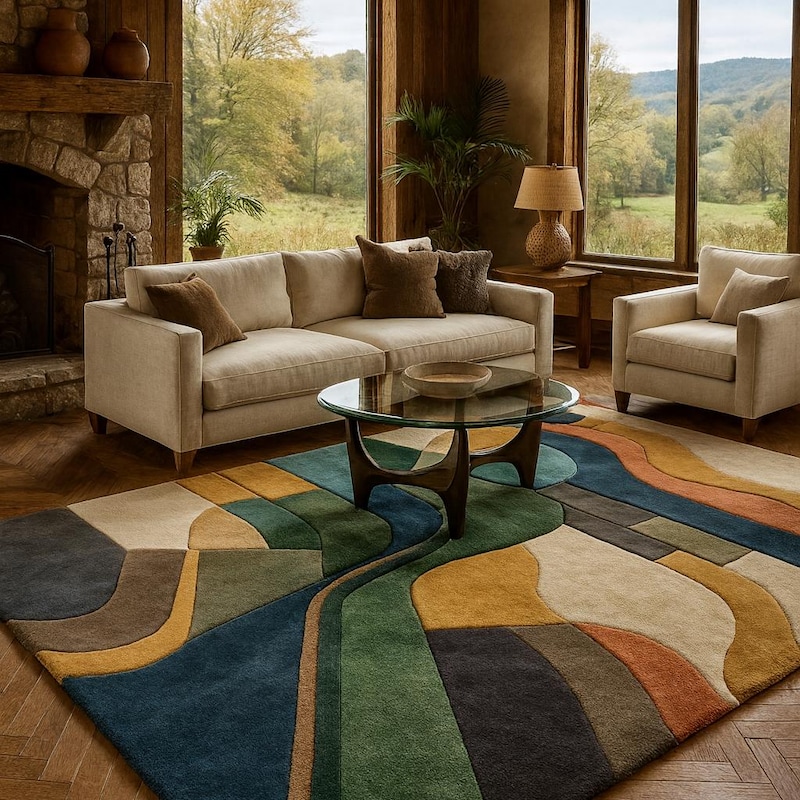 Rust Sculpted Area Rug - Etsy