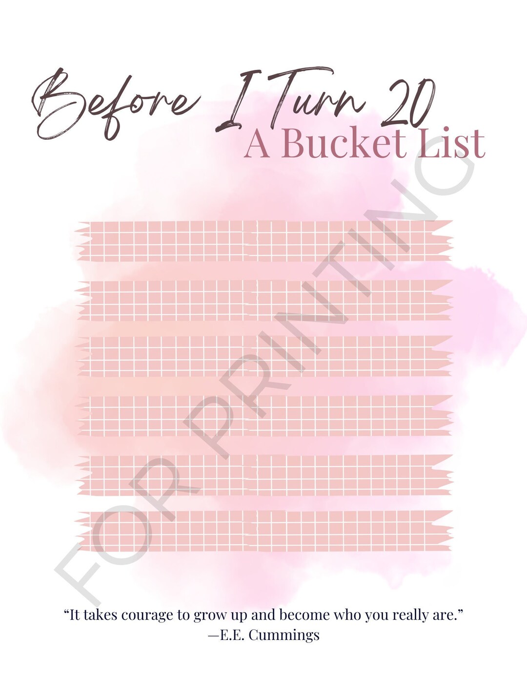 Before I Turn 20 - A Bucket List - Etsy
