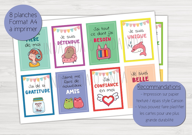 64 Cartes d'Affirmations Positives pour Enfants à - Etsy France