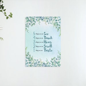 5-4-3-2-1 GROUNDING TECHNIQUE POSTER. Mental Health Tool for Overcoming ...