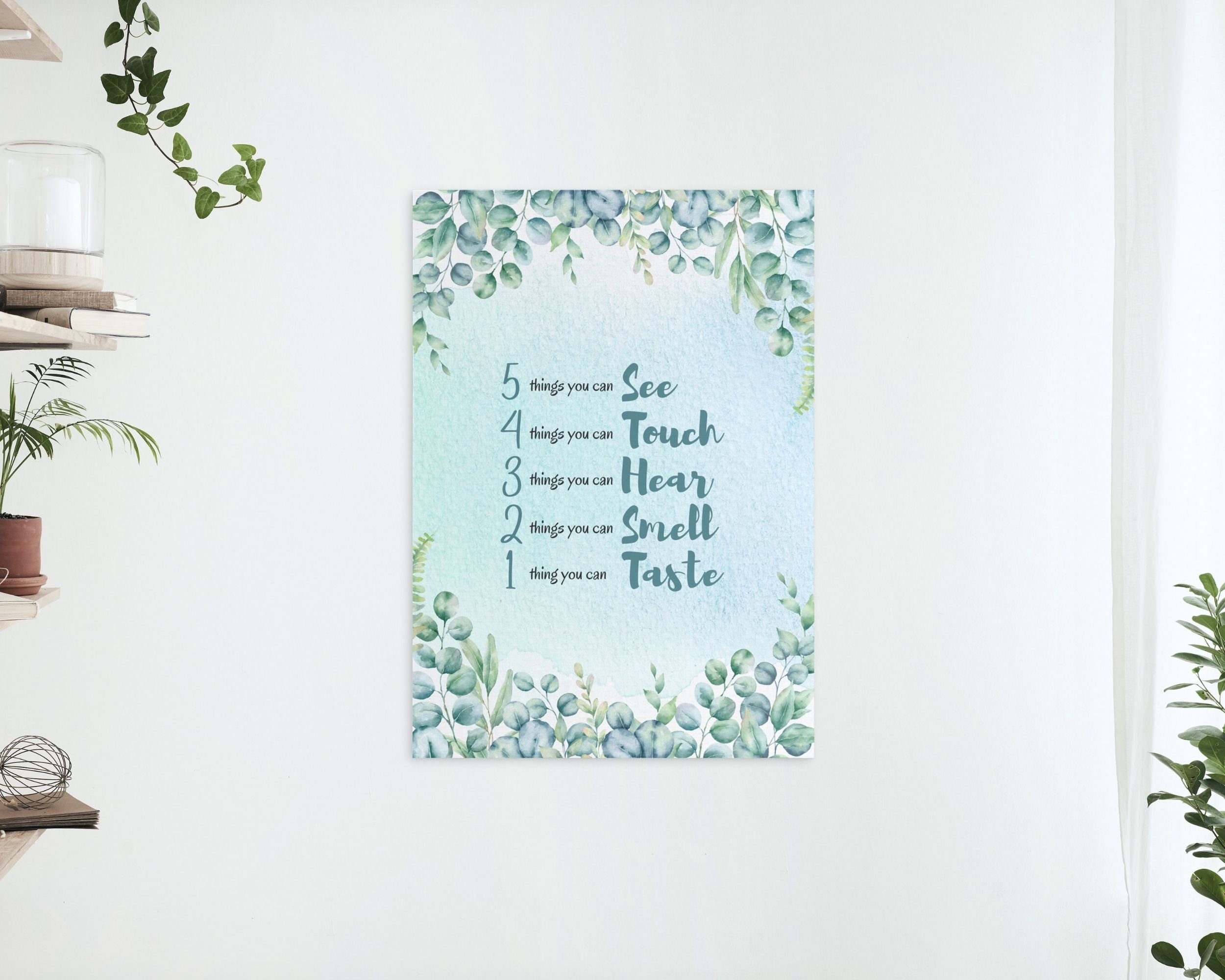 5-4-3-2-1 GROUNDING TECHNIQUE POSTER. Mental Health Tool for Overcoming ...