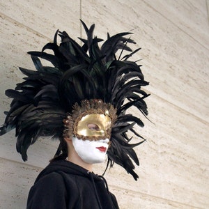 Eyes Wide Shut Mandy Mask: Black Feather Masquerade Mask, Kubrick Film ...