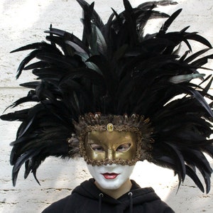 Eyes Wide Shut Mandy Mask: Black Feather Masquerade Mask, Kubrick Film ...