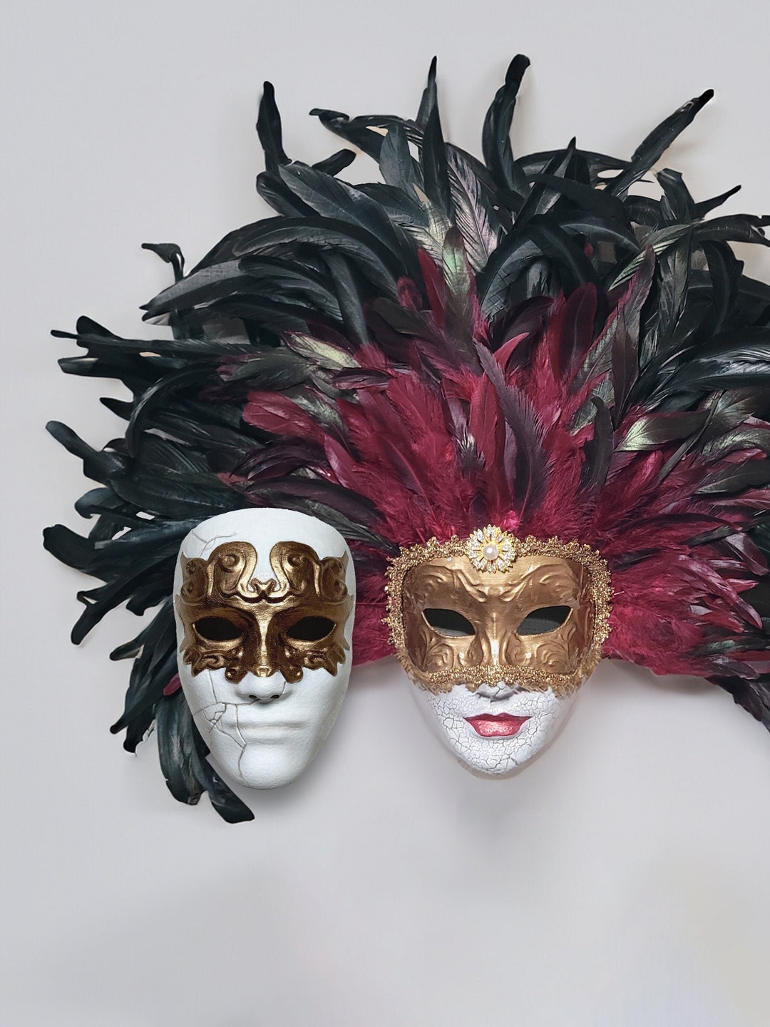 Eyes Wide Shut Inspired - Bill Harford and Red Burgundy Mandy Feathers ...