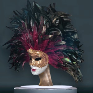 Feather Princess Woman - Venetian Mask - Masquerade Mask - Eyes Wide ...